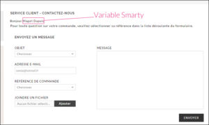 Tuto PrestaShop 1.6 : Modifier la page contact avec une variable smarty