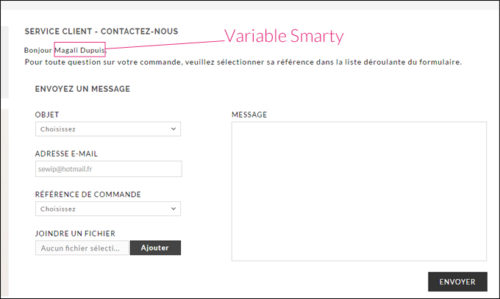 Tuto PrestaShop 1.6 : Modifier la page contact avec une variable smarty